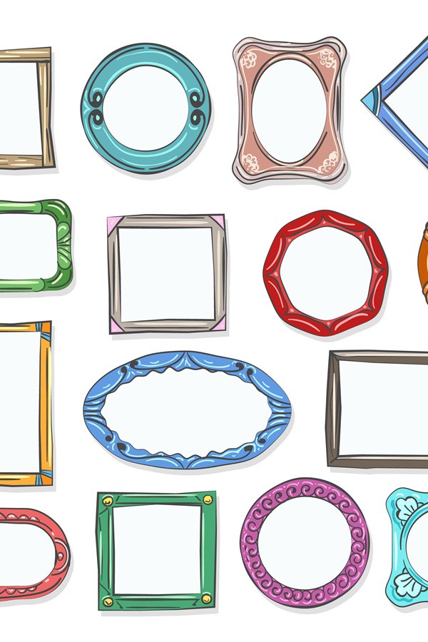 Circle cartoon photo shapes