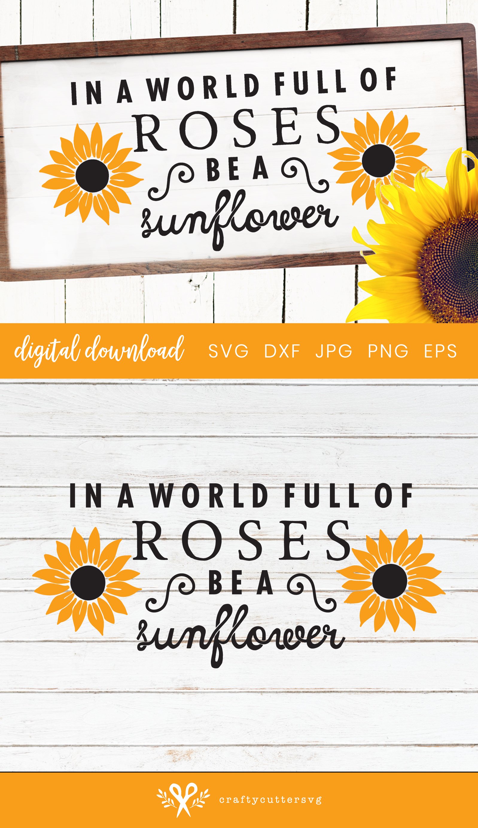 Sunflower Svg | Sunflower Farmhouse Sign Cut File (602823)