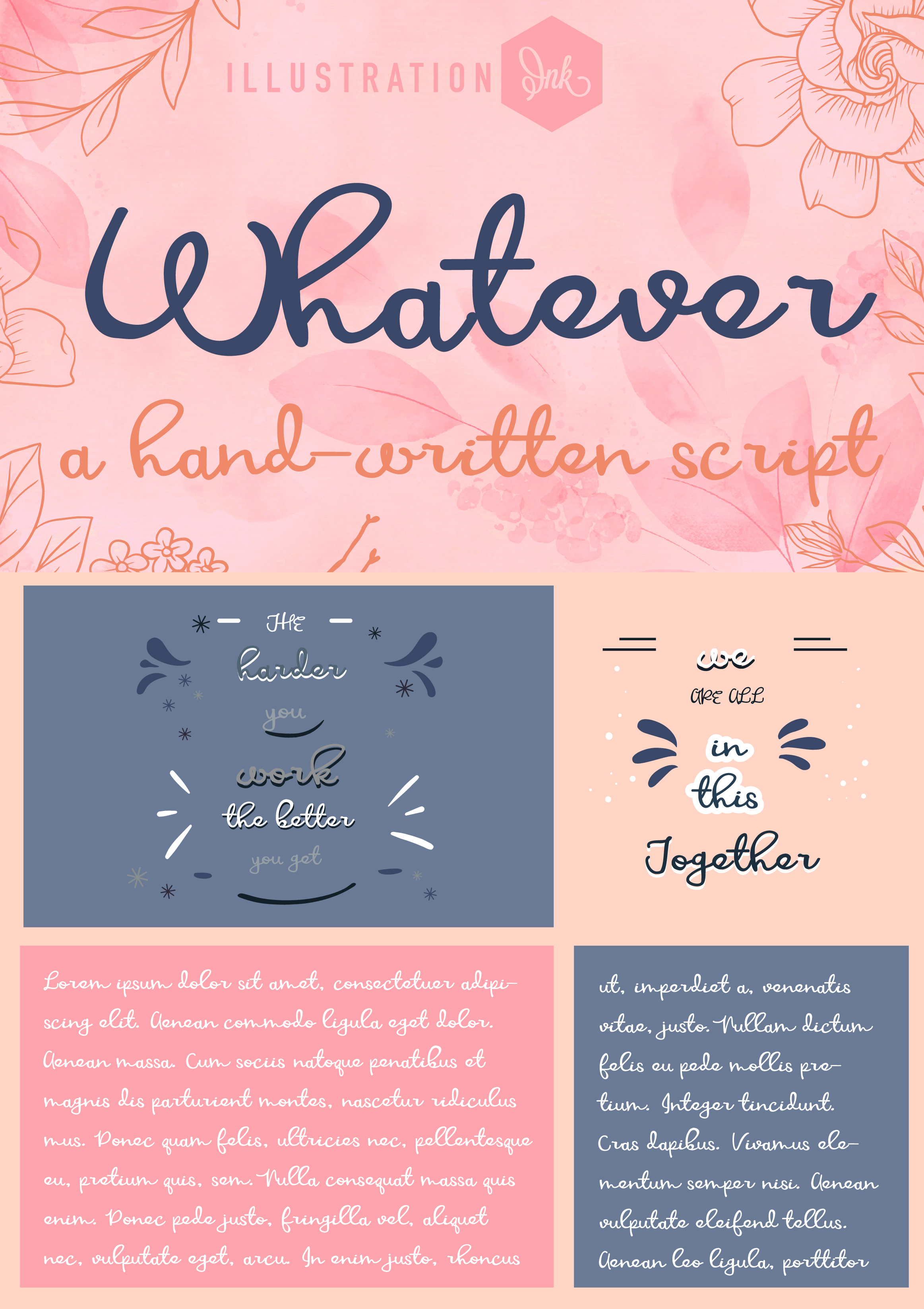 Hand-crafted, hand-written, script font