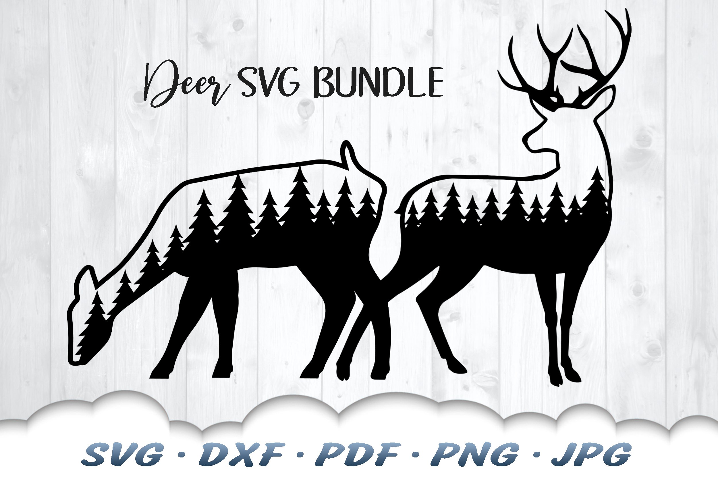 Deer SVG DXF Cut Files Bundle