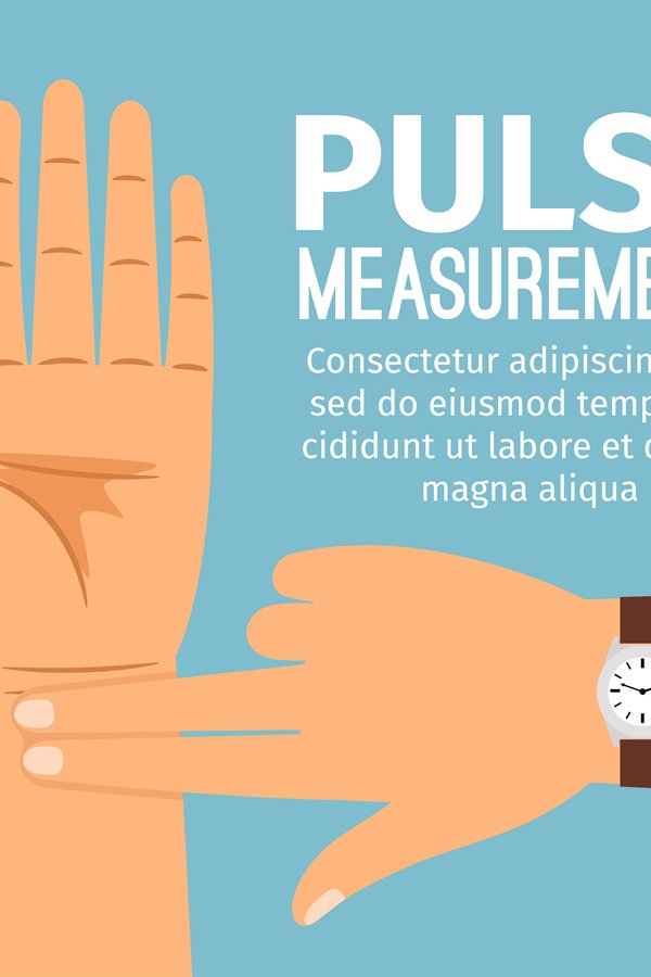 Pulse measurement illustration for medical poster