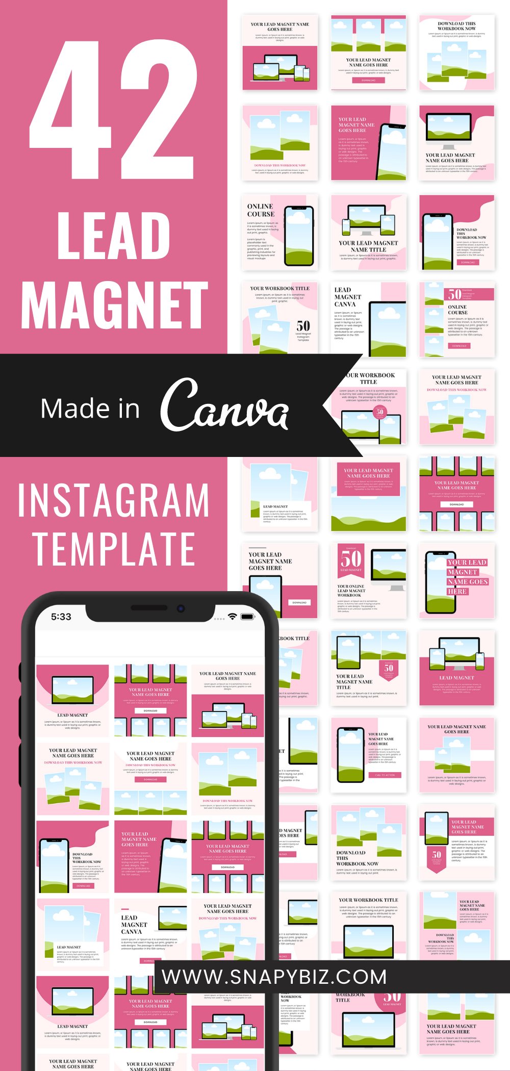 Lead Magnet Instagram Post Template-Canva lead Magnet