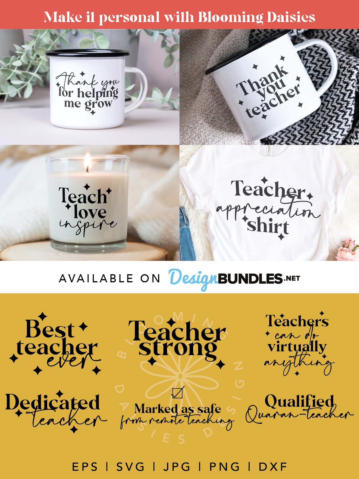 Teacher Appreciation Gift SVG Bundle | Thank You Teacher