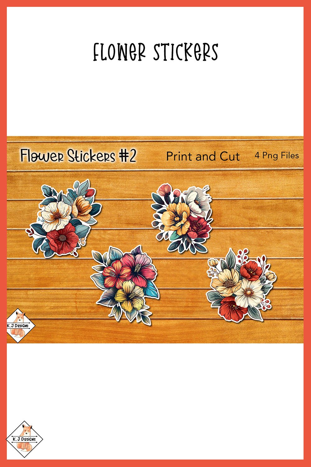 Flowers Stickers #2 | Print and Cut