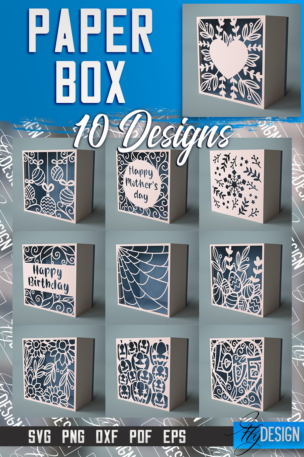 Papercut Gift Box SVG Design|Paper Box SVG Design|Gift SVG