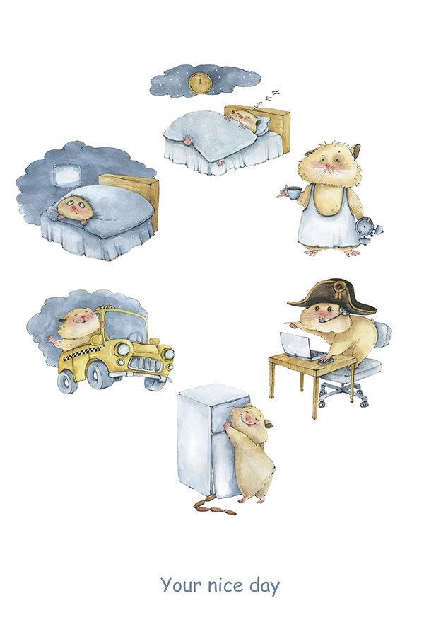 Hamster character. Set.