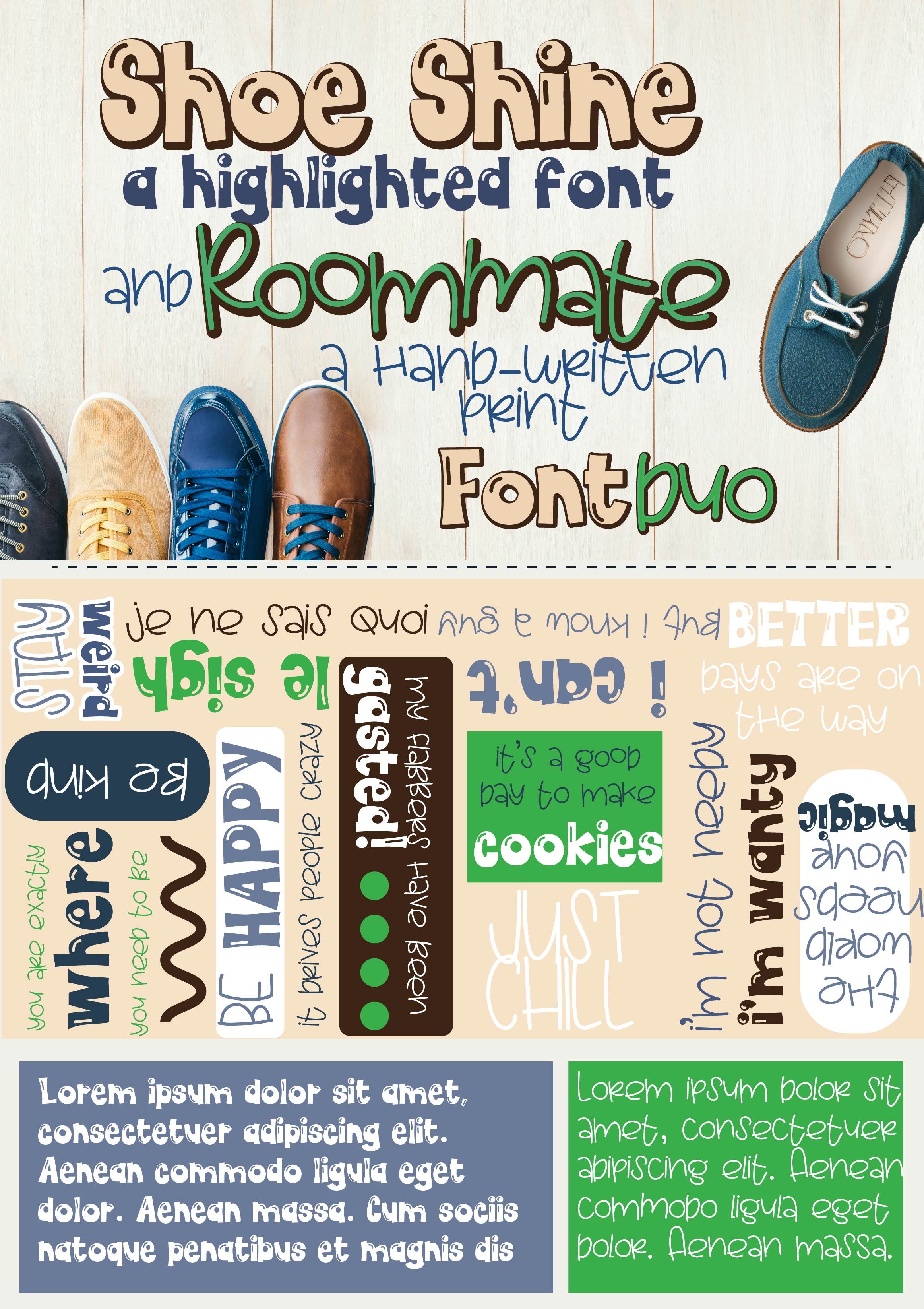 Hand-crafted font duo with 2 perfectly coordinated families.