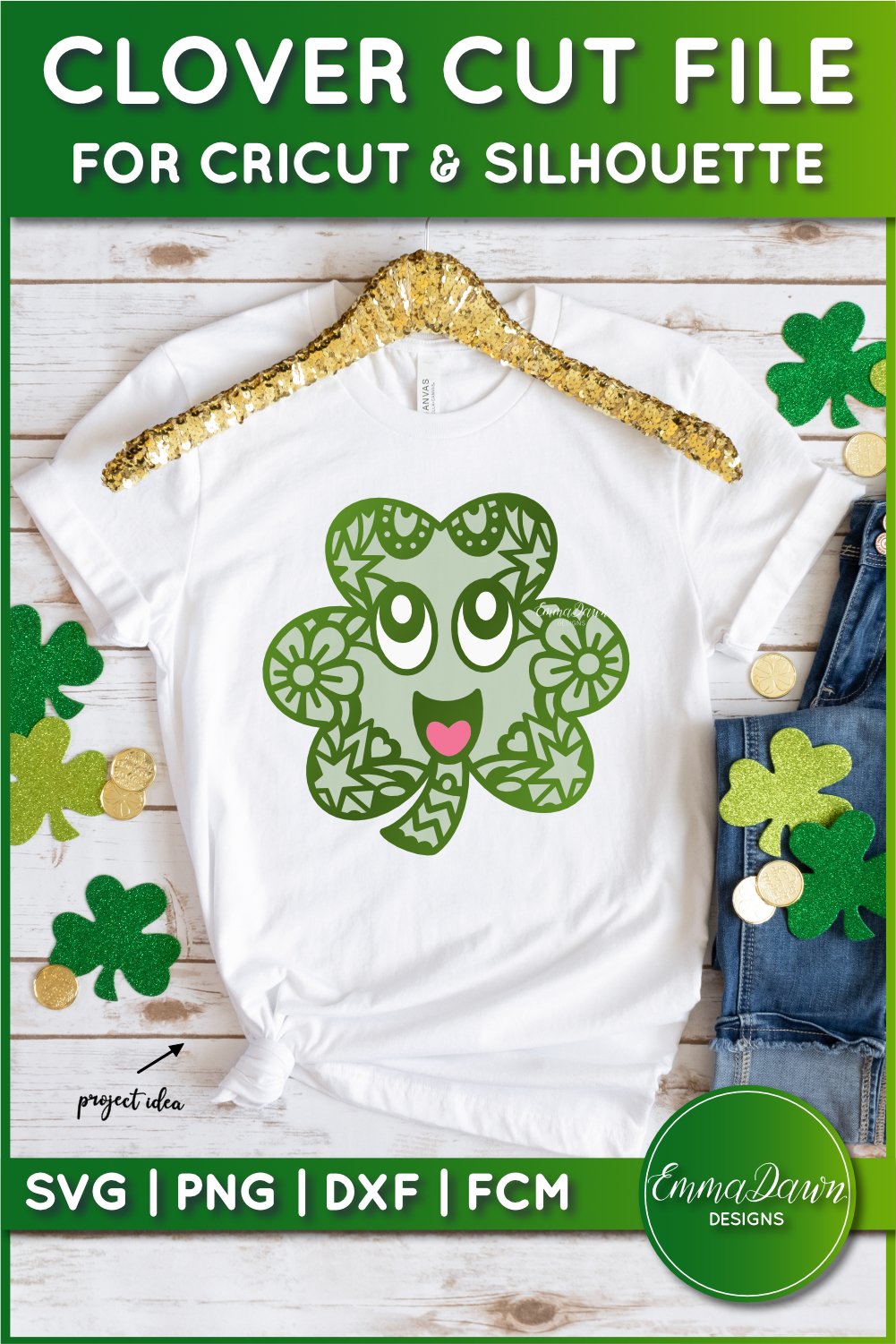 Cute Clover SVG | Zentangle Clover Cut File