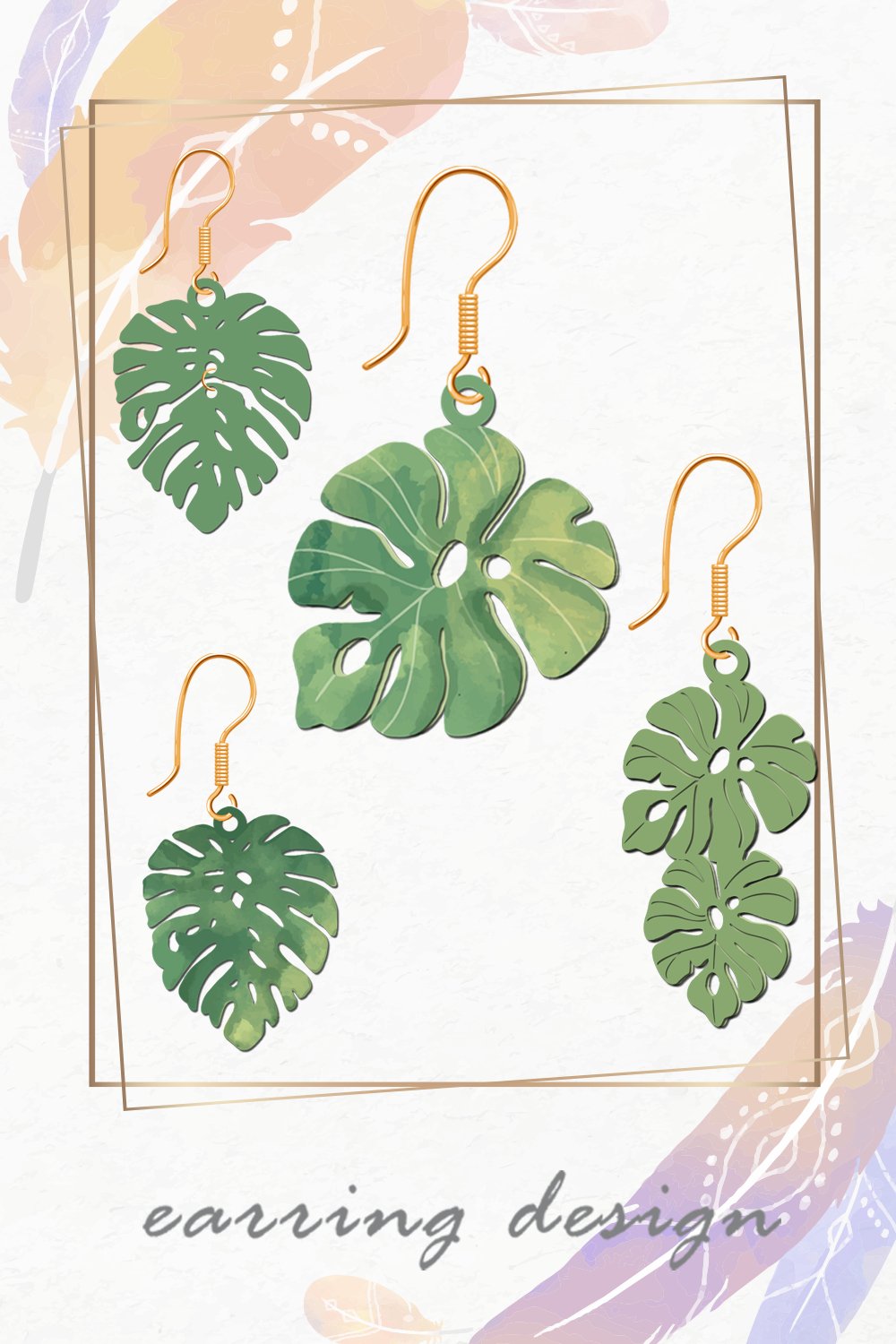 monstera earring svg ,Monstera 2 Part,monstera leaf earring