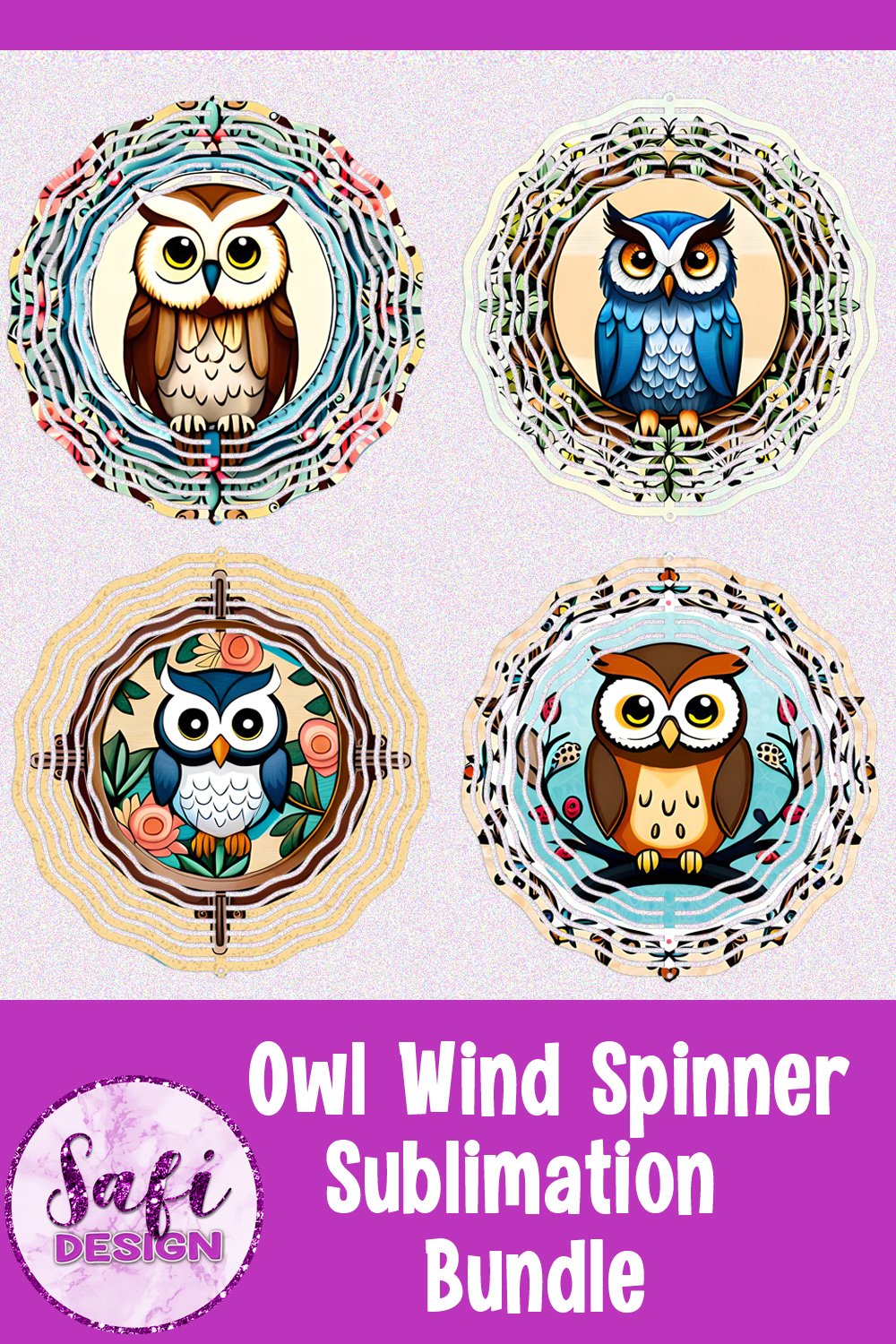 Owl Wind Spinner Sublimation Bundle