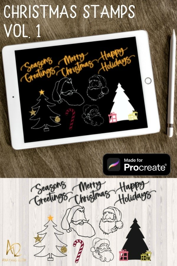 Procreate Christmas Stamp - Santa Tree Decorations - Vol. 1