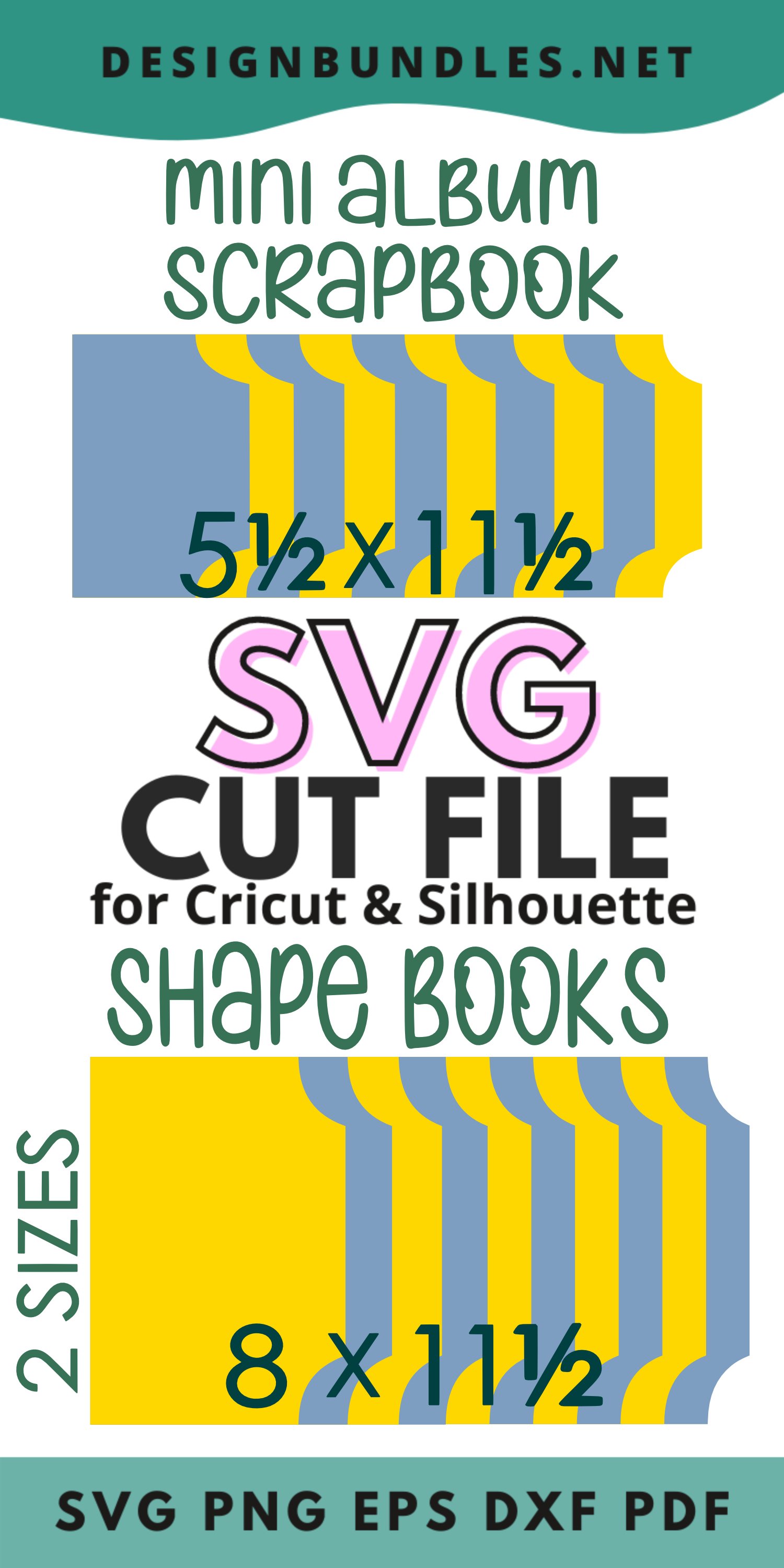 SHAPE MINI BOOK ALBUM DESIGN # 04 with 10 PAGES SVG CUT FILE