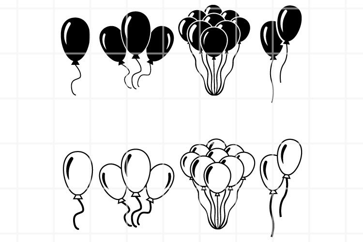 Balloon SVG Silhouettes. Balloon SVG Cut Files (894629)
