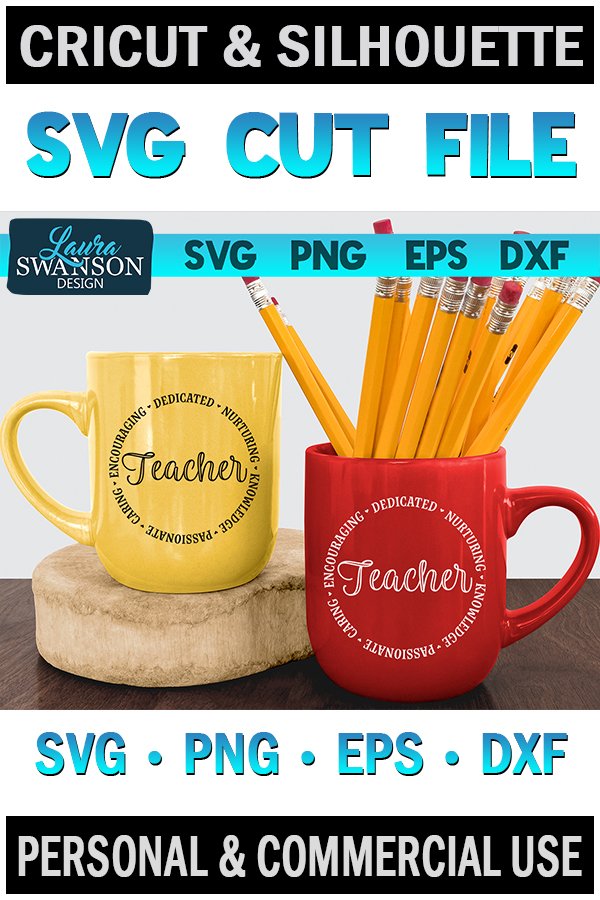 Teacher Circle SVG Cut File | Teacher Word Art Circle SVG