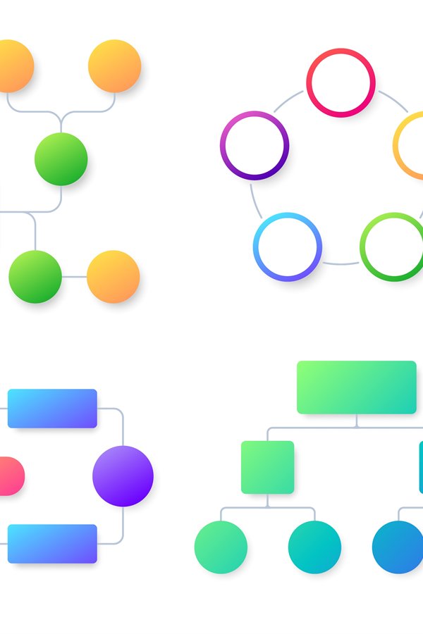 Presentation flowchart. Workflow parts scheme, business flow