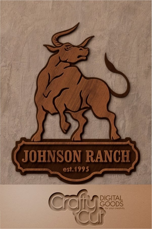 Bull Riding Sign SVG, DFX Bull Ride Decor (1371666)