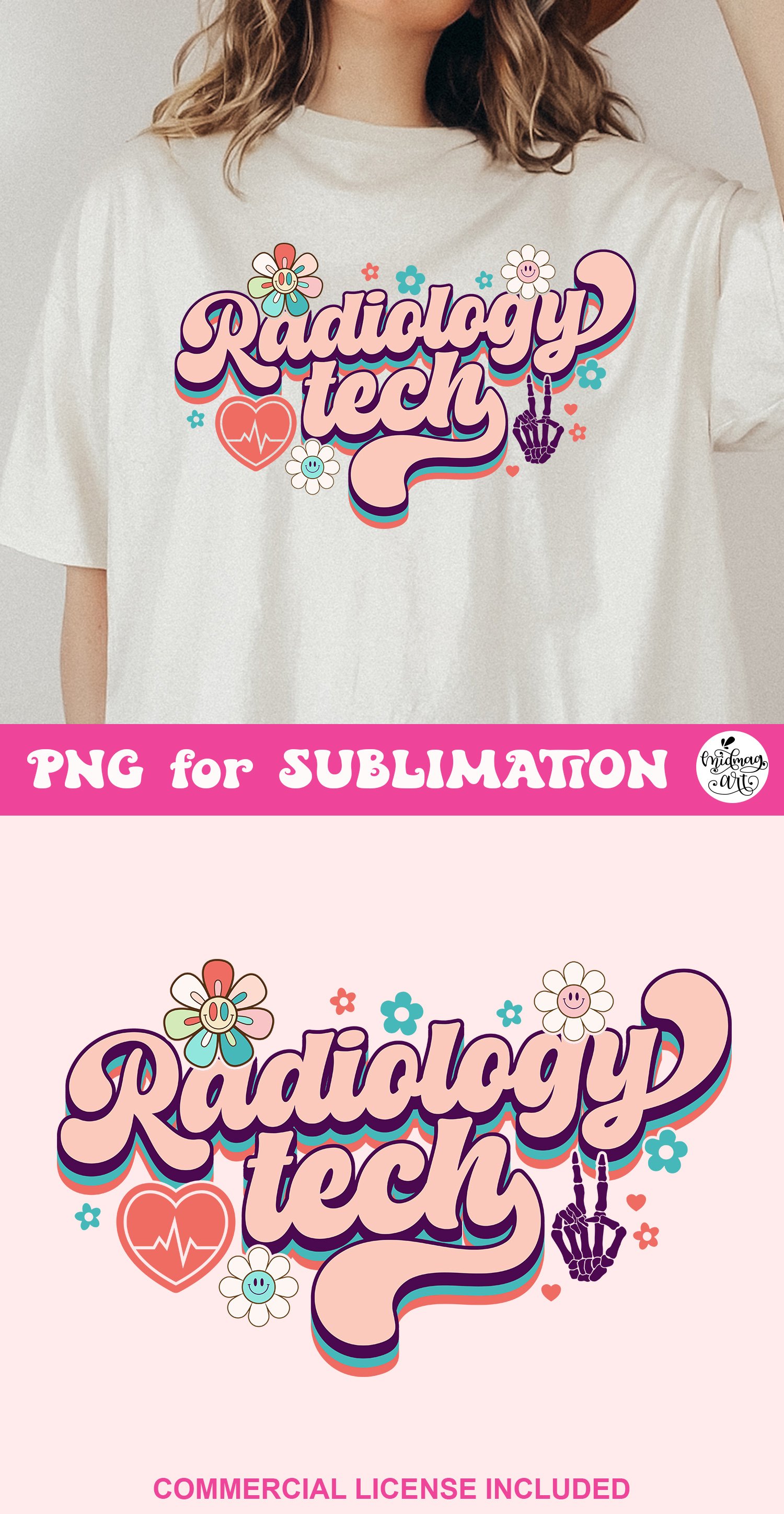 Retro Radiology Tech Svg Png, Rad Tech Flower (4491620)