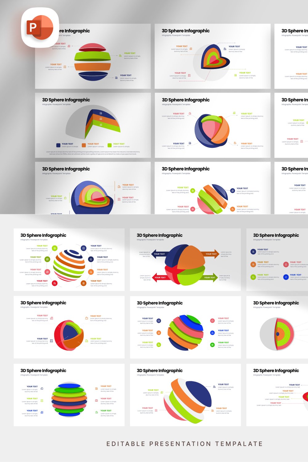 3D Sphere Infographic Presentation Template