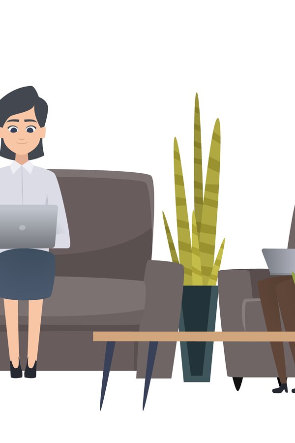 Waiting people. Man and women waiting room. Vector businessp