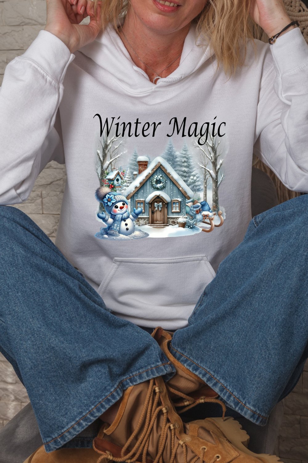 Winter Magic Snowman Illustration, Sublimation PNG Design