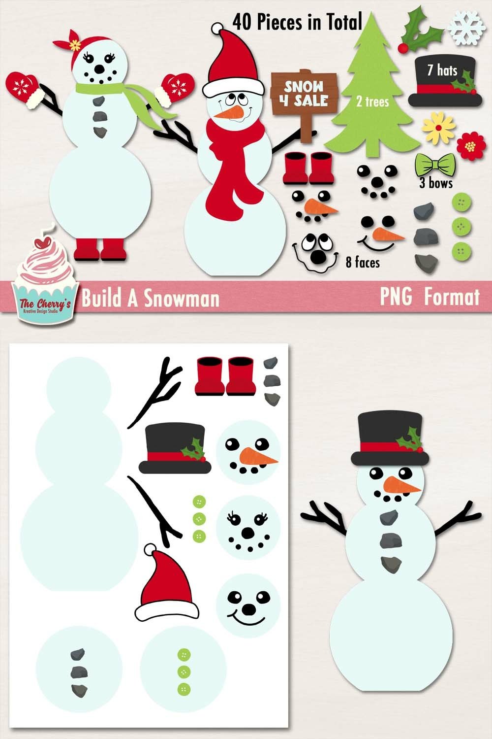 Winter Bundle Build A Snowman and Printable