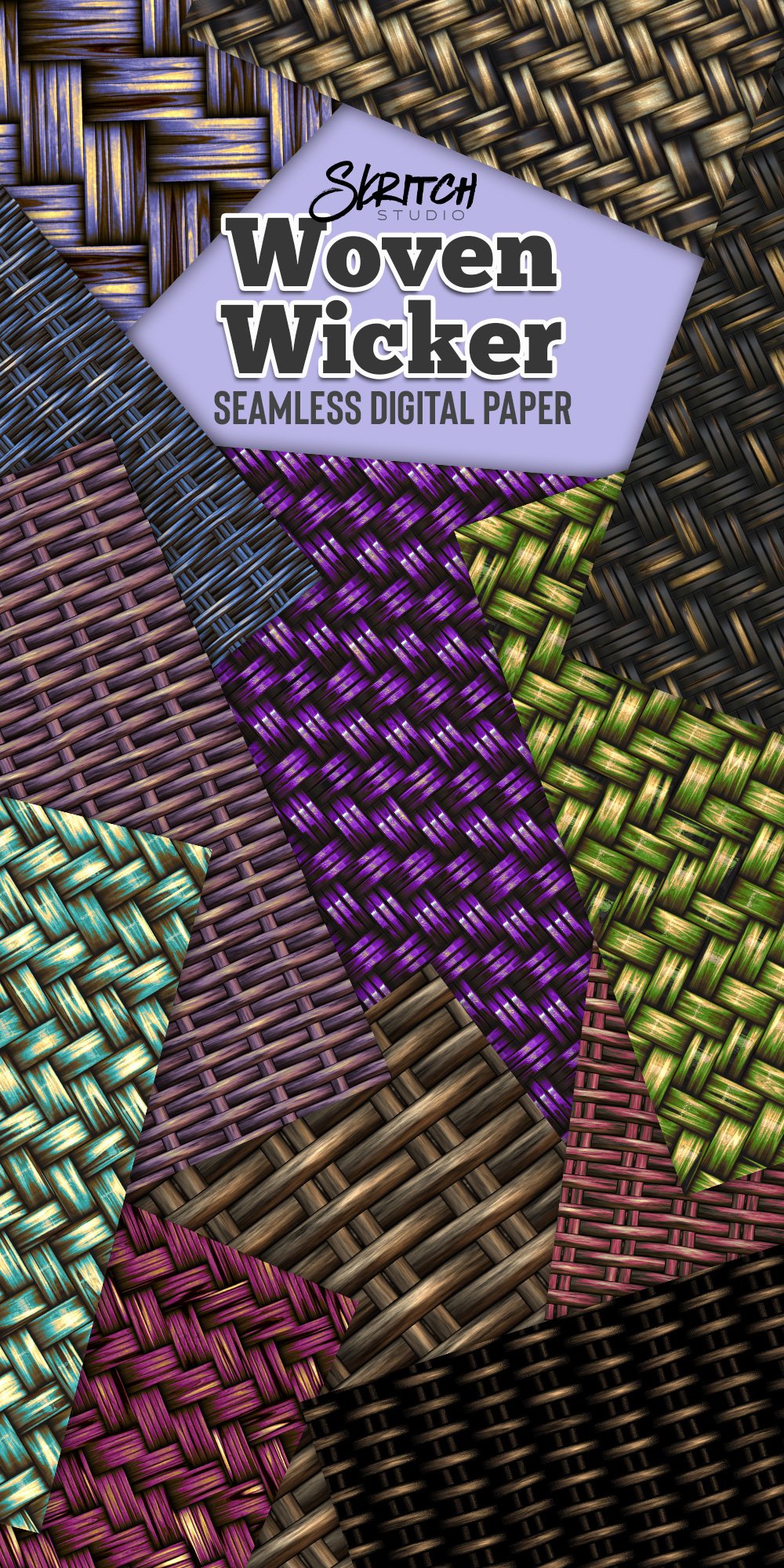 Woven Wicker Backgrounds | Seamless Digital Paper