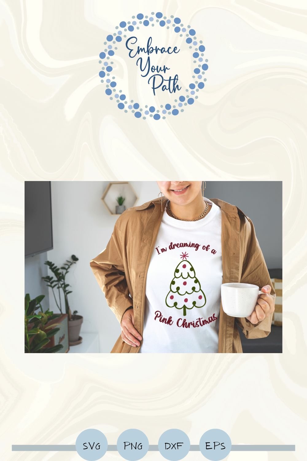 Dreaming Pink Christmas Digital Download Cricut Silhouette