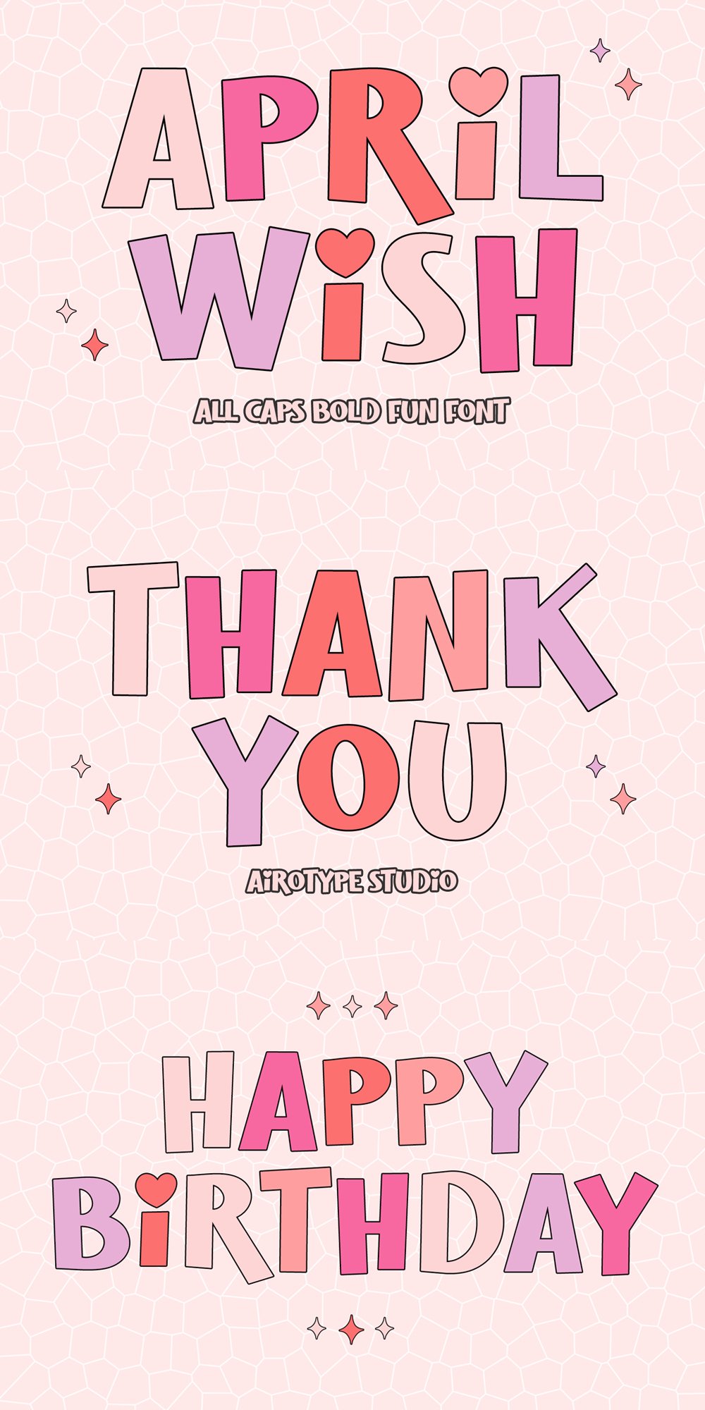 April Wish - All Caps Bold Cute Font