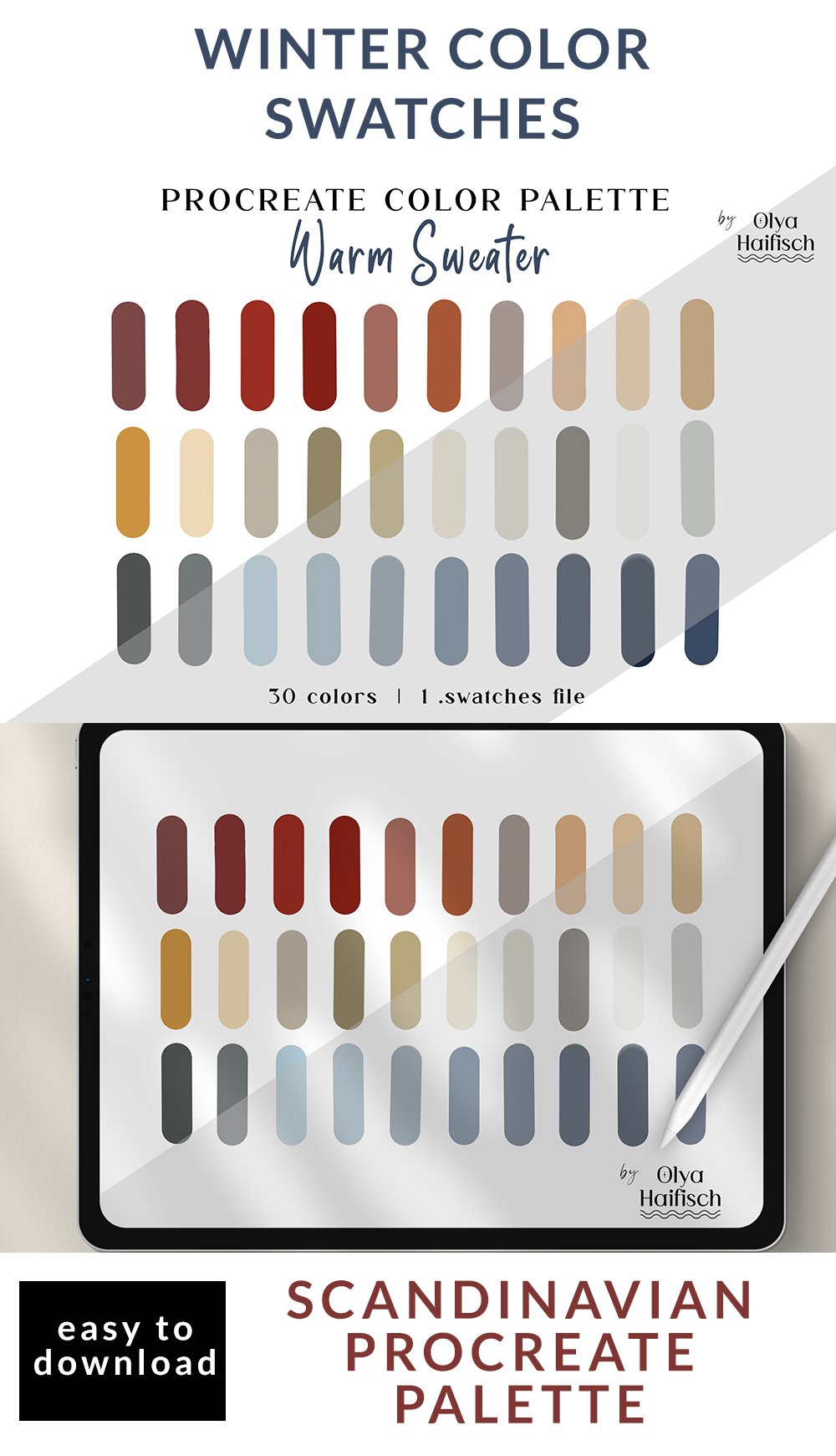 Autumn Procreate Color Palette. Fall Color Swatches