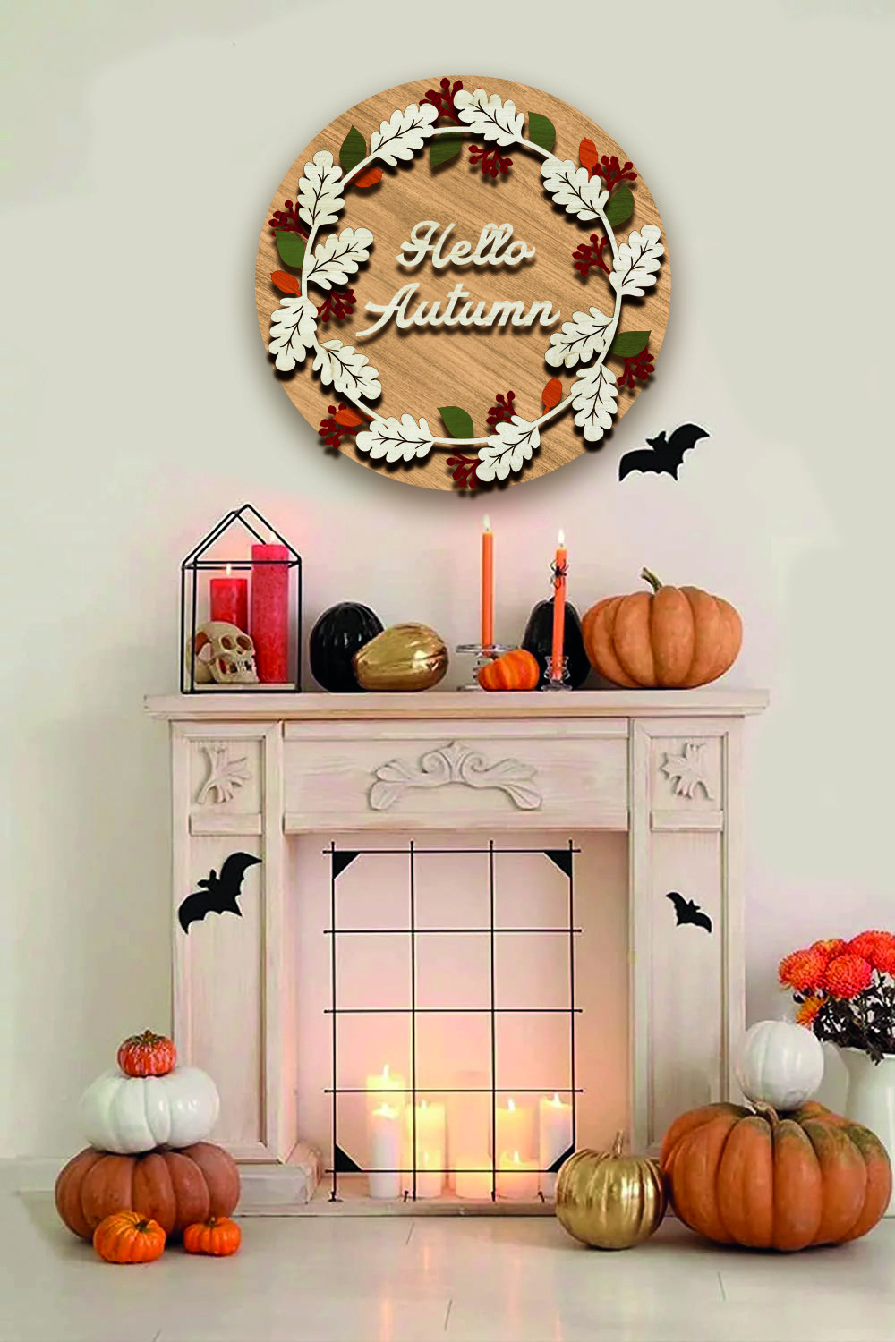 HELLO AUTUMN Decoration Wood Cut and Paper Cut Template