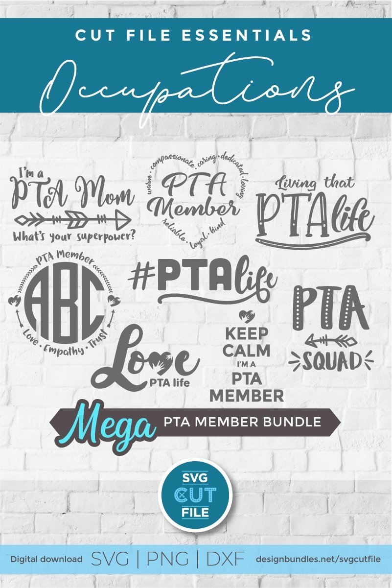 PTA svg bundle - cut files for Cricut and Cameo crafters