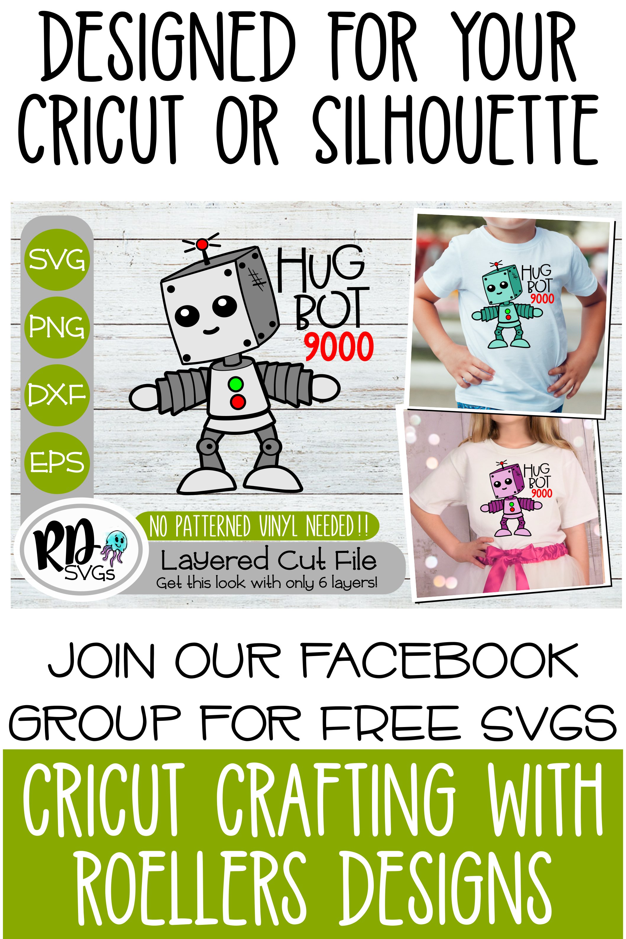 Hug Bot 9000 - A Valentines Day Layered Cricut Svg