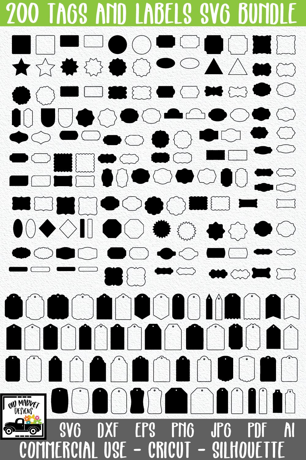 200 Tags and Labels SVG Bundle