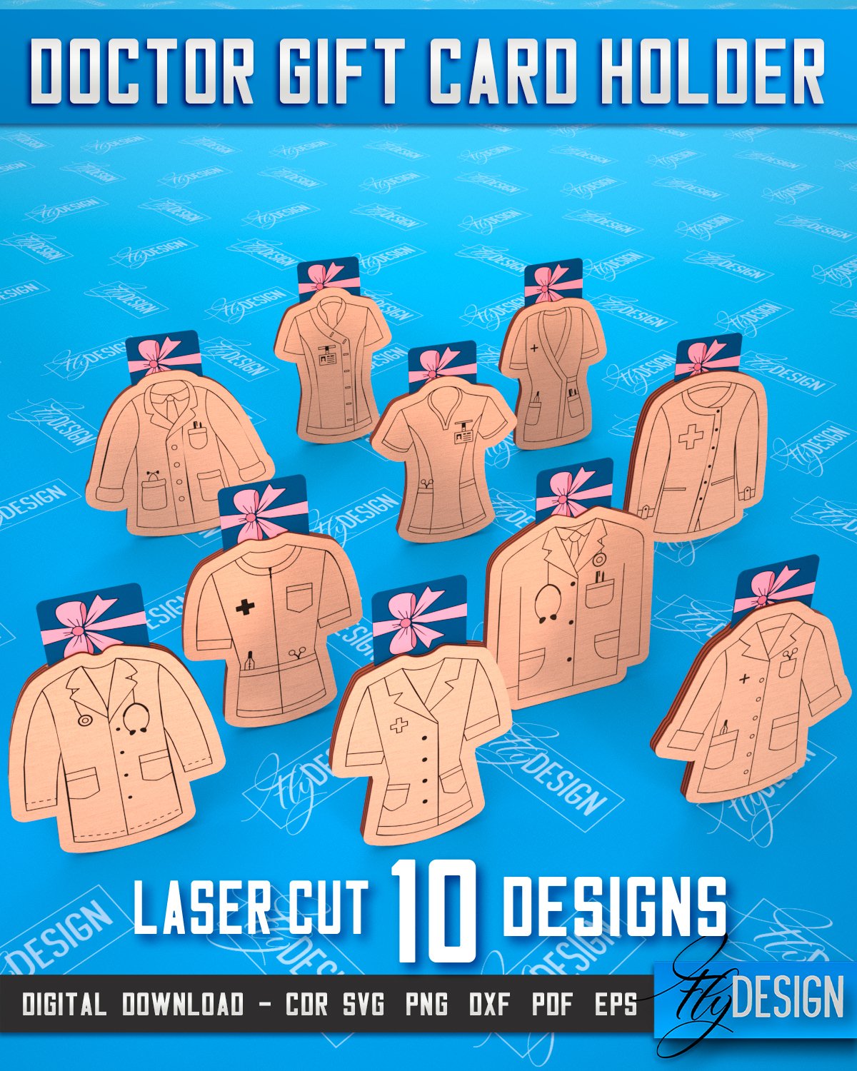 Doctor Gift Card Holder Laser Cut | Medical Gift Card Holder