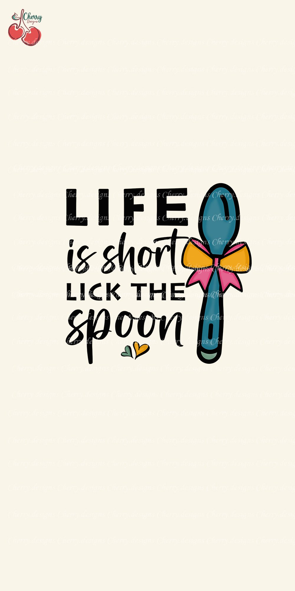 Life Is Shot Pick The Spoon PNG, Kitchen PNG, Cute Bow Spoon