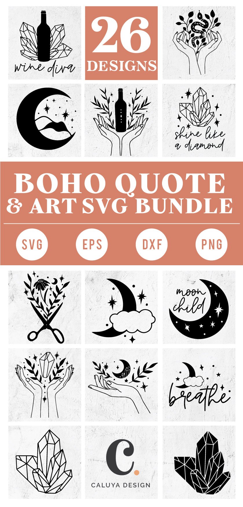 Boho Quote & Clipart SVG Cutting File & Printable!