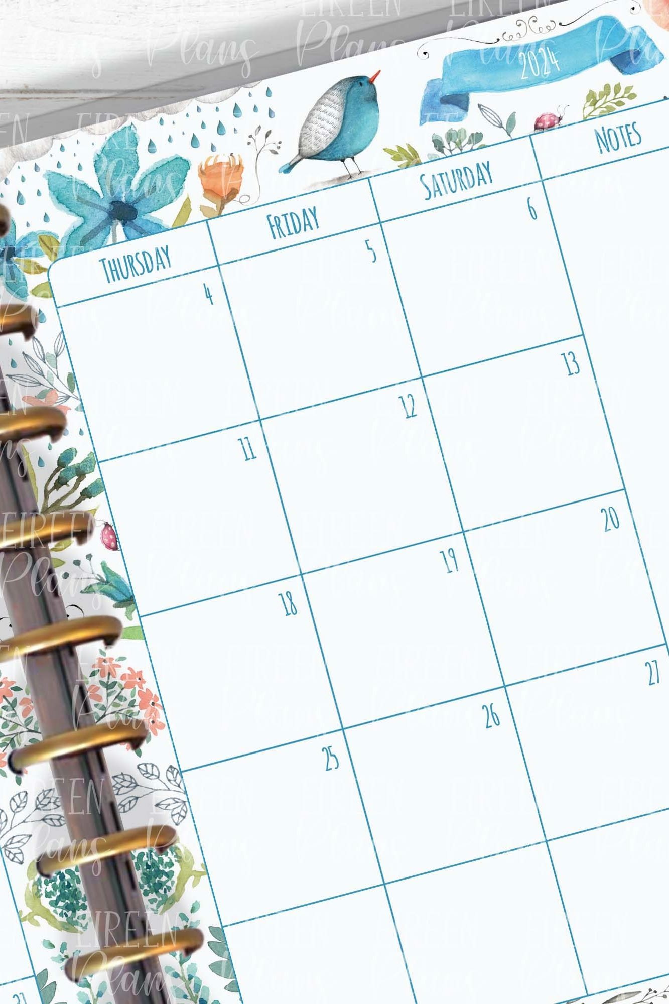 Printable dated monthly planner 2024 2025 2026