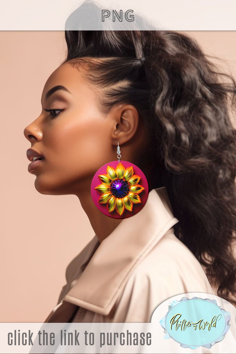 Puff Floral Designs Round Earrings