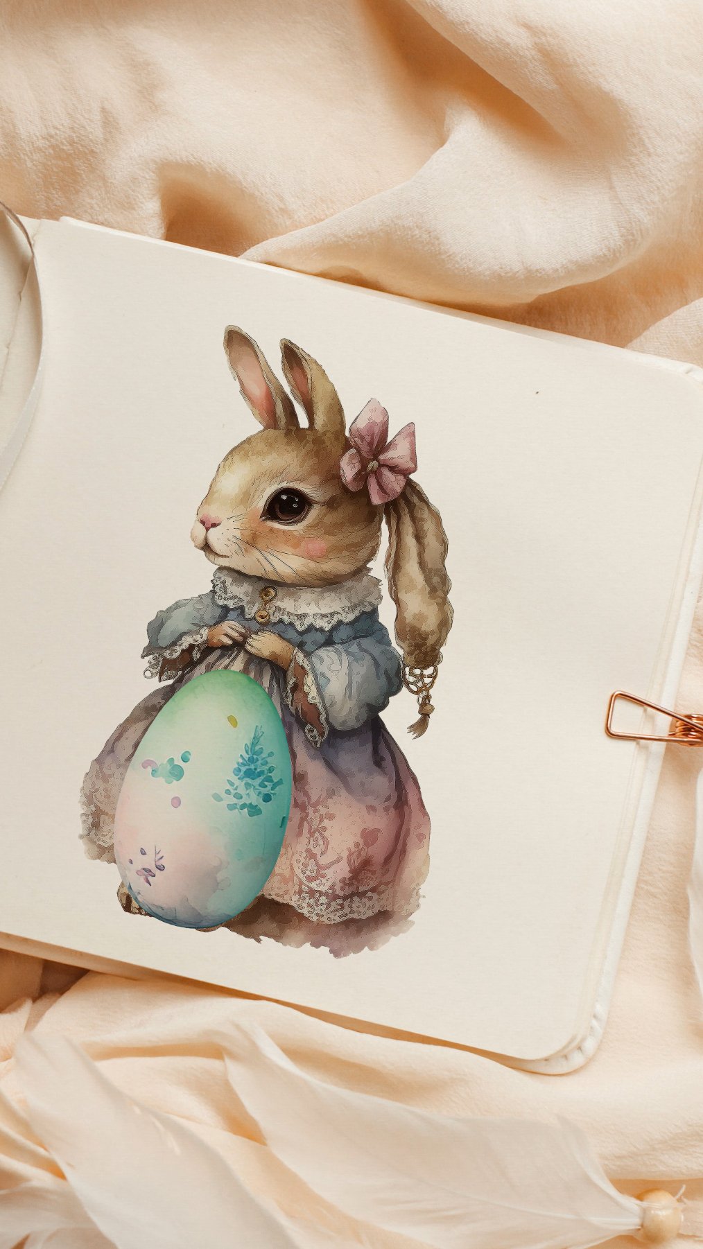 Watercolor Victorian Bunny PNG Bundle, Easter (2517927)