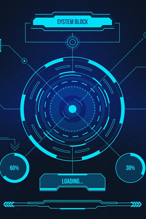 Digital user interface. Futuristic technology UI screen. Gam