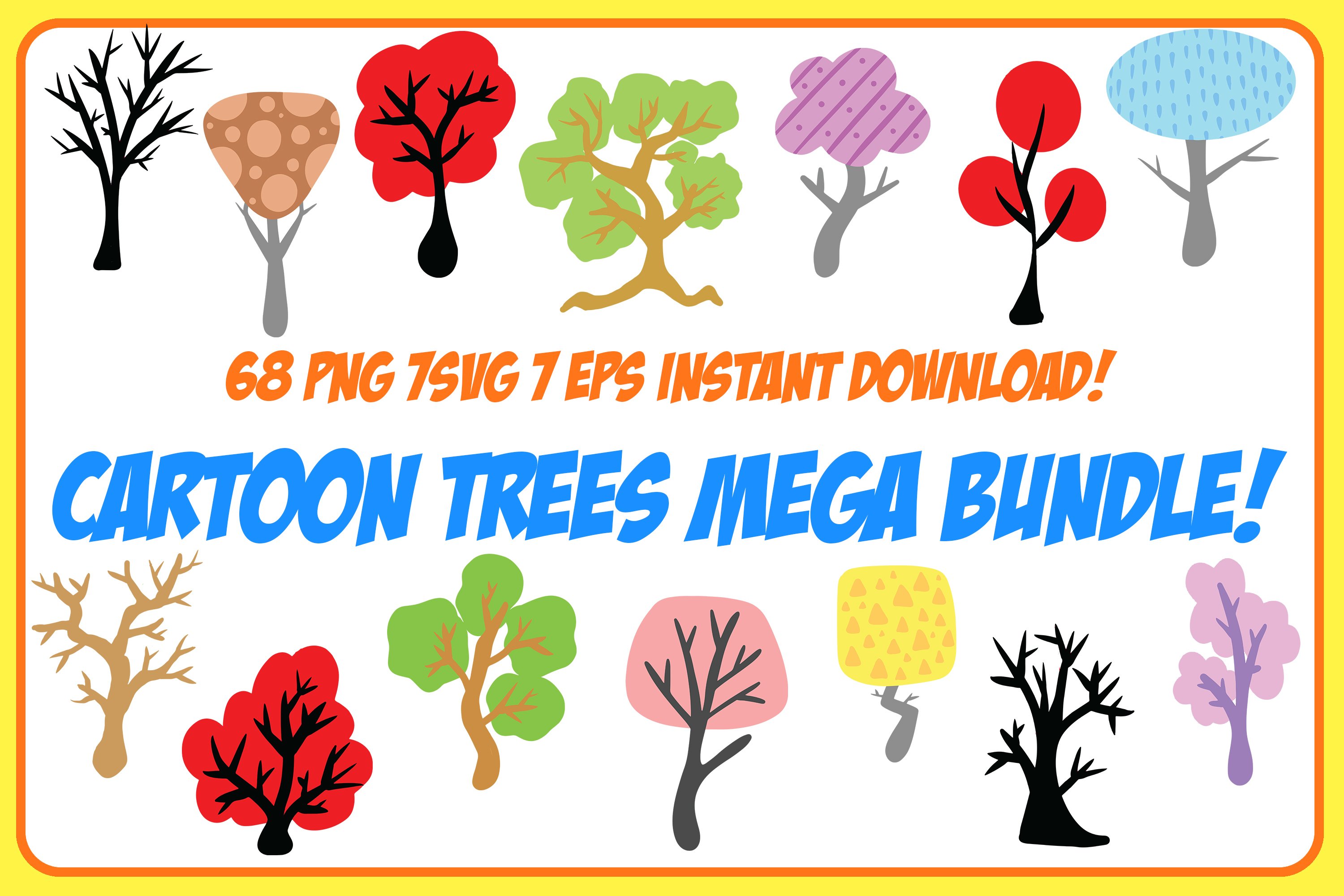 Cartoon Trees From Nature Collection! EPS, PNG and SVG