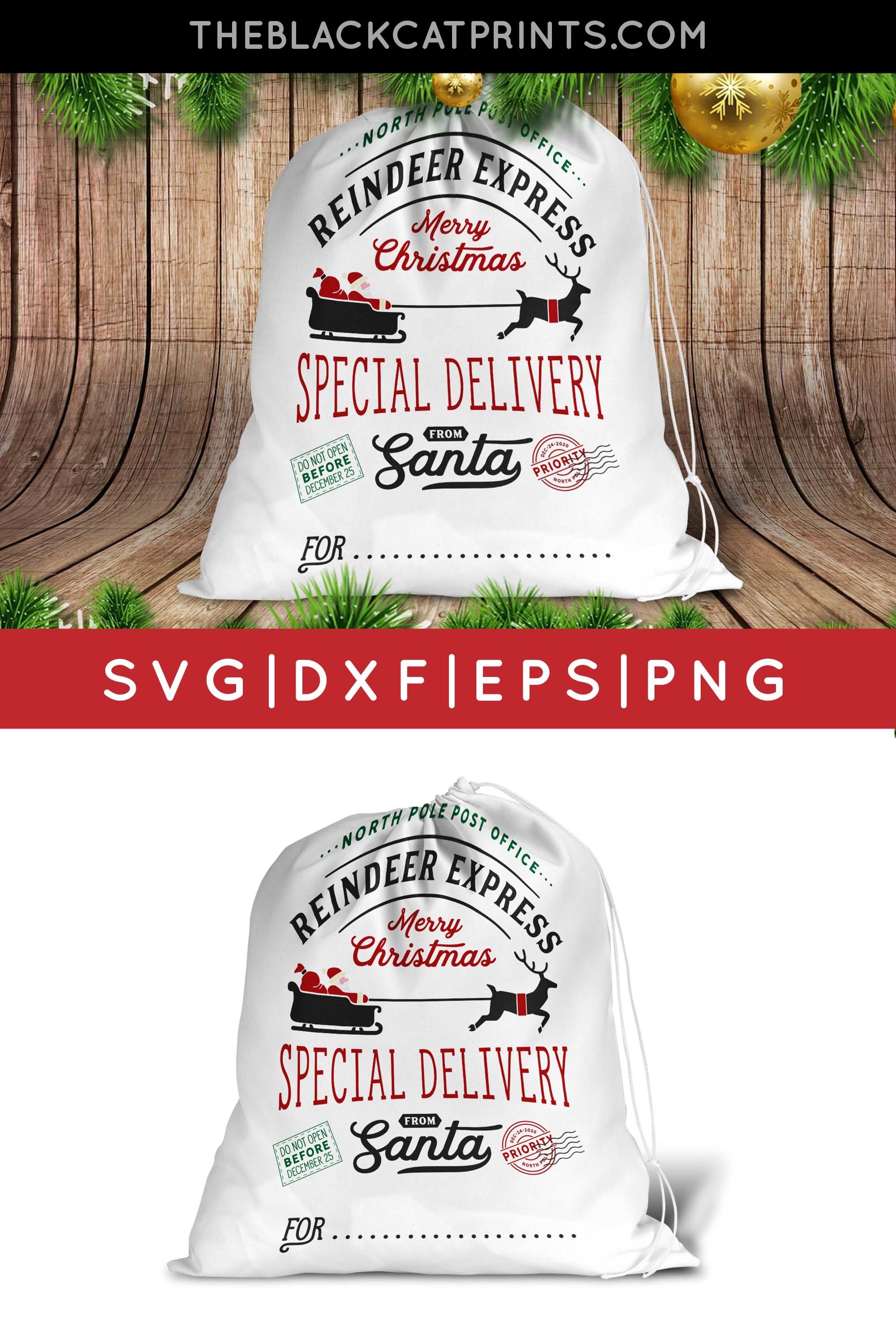 Santa bag SVG | Santa sack SVG | Christmas Gift Bag SVG PNG