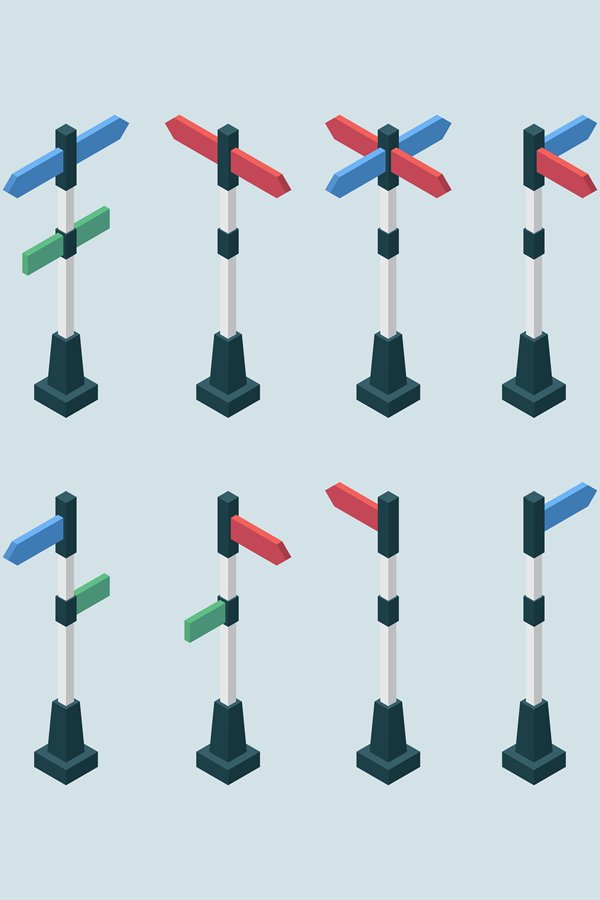 Urban navigation signs. Direction arrows city guide boards t