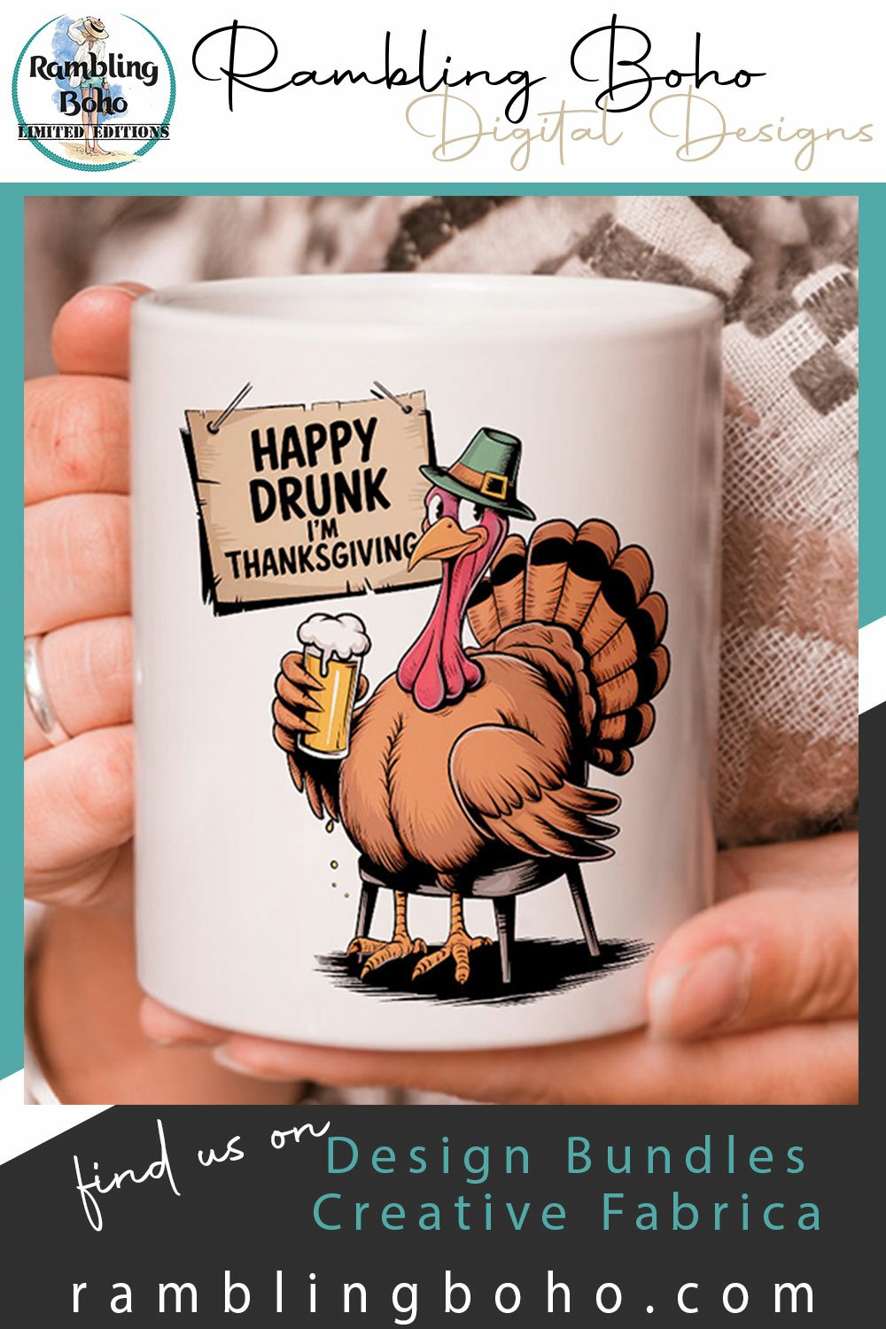Happy Drunk I'm Thanksgiving Funny Turkey