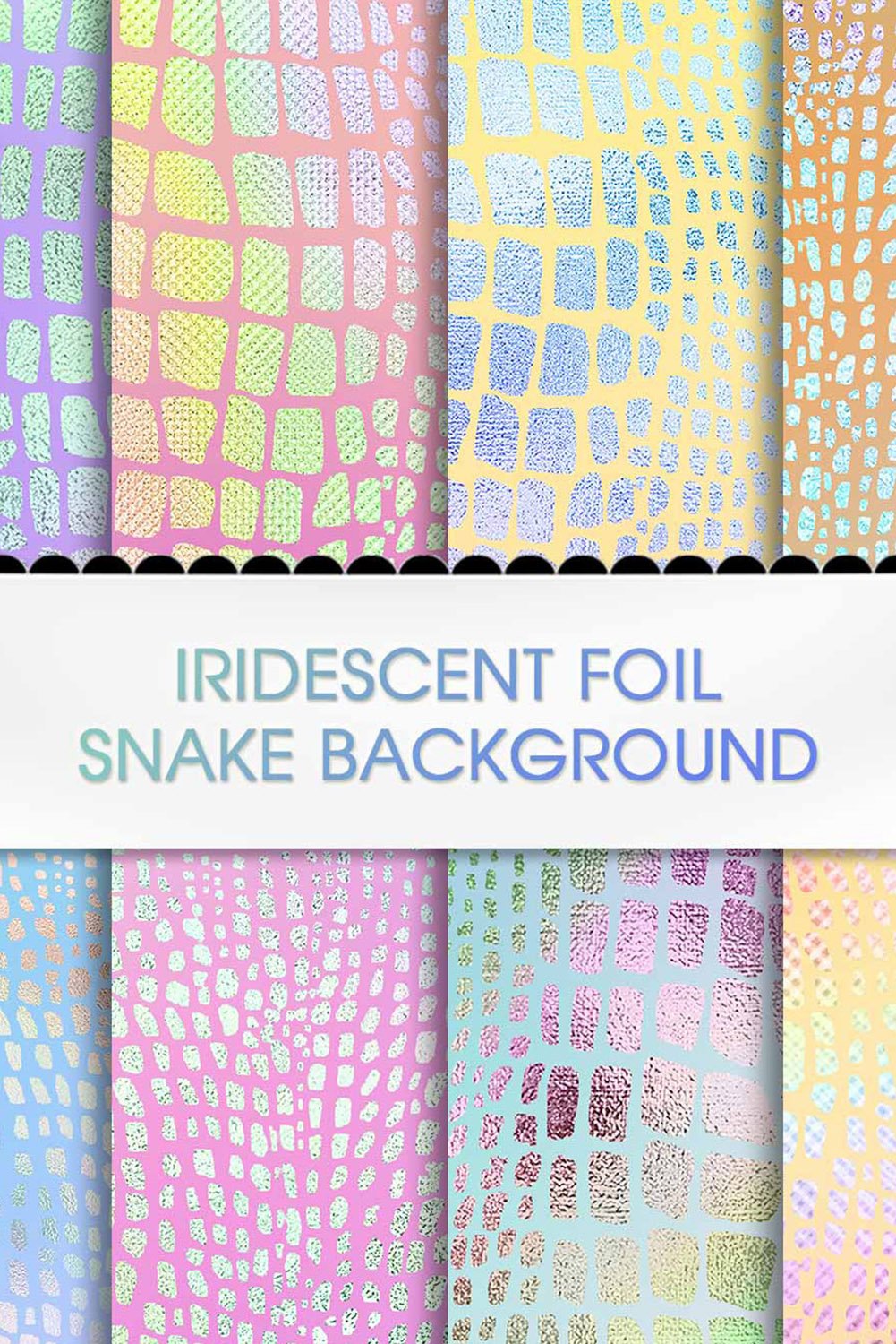 Iridescent Snake Skin Print Digital Paper