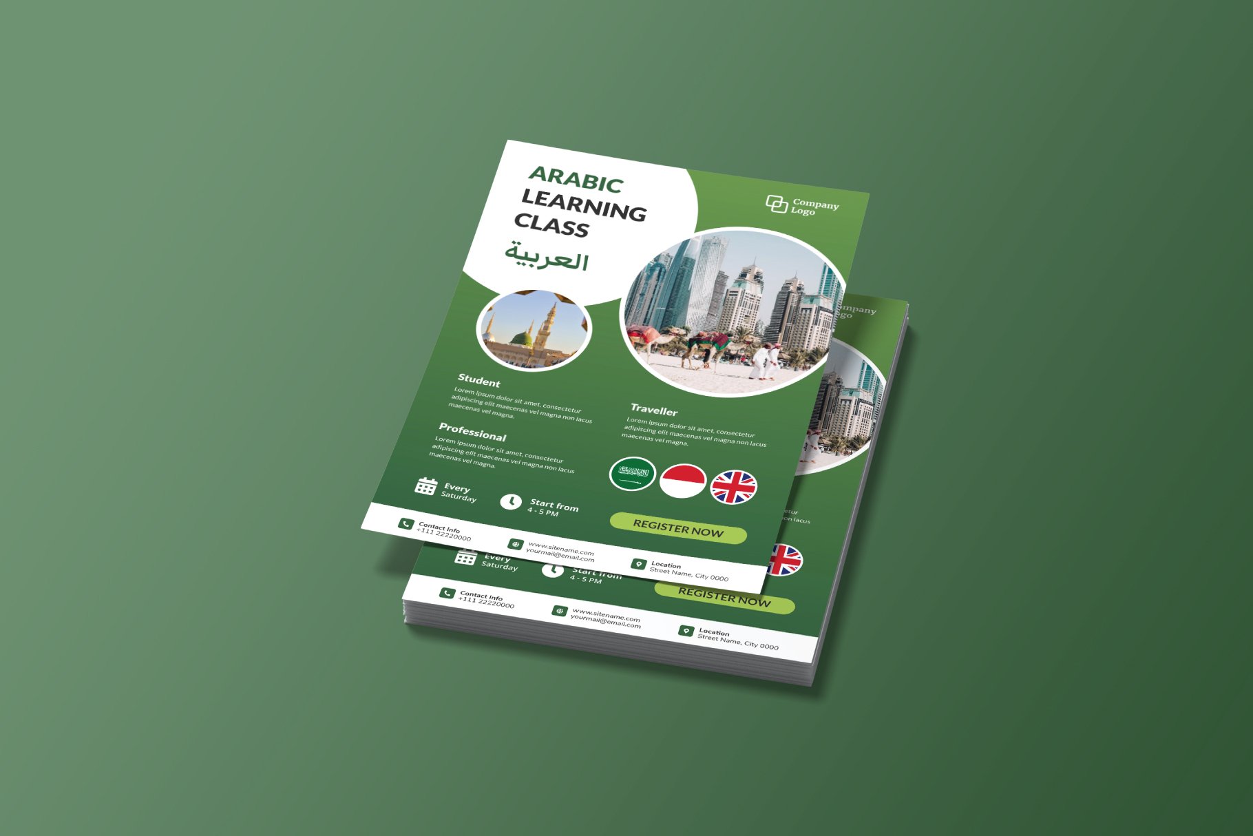 Arabic Learning Class Flyer Template