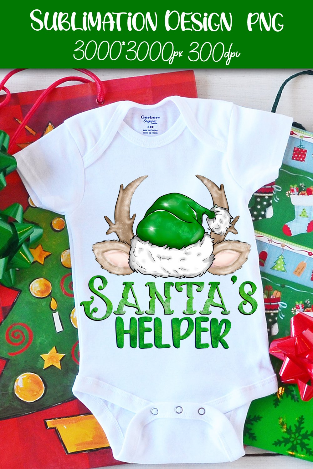 Santa’s Helper Sublimation, Christmas Deer (2243465)