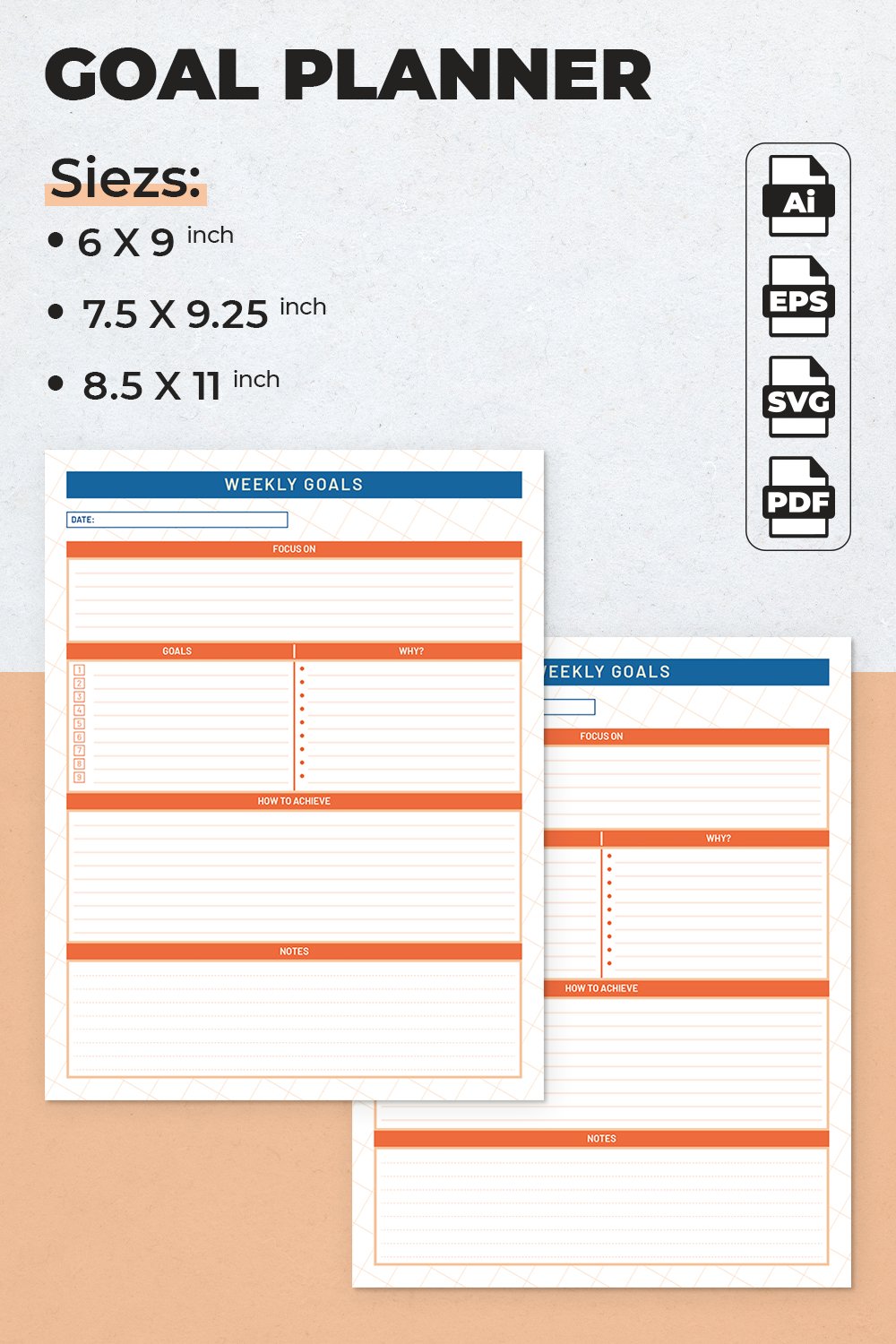 Goal Planner | Printable Template (2147567)