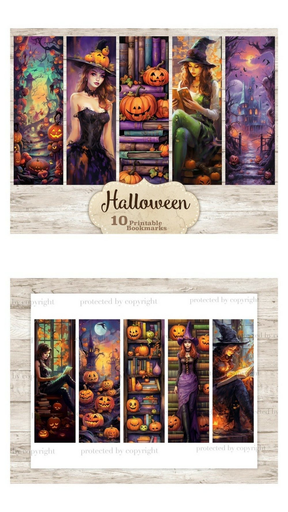 Halloween Bookmarks Printable | Whimsical Halloween