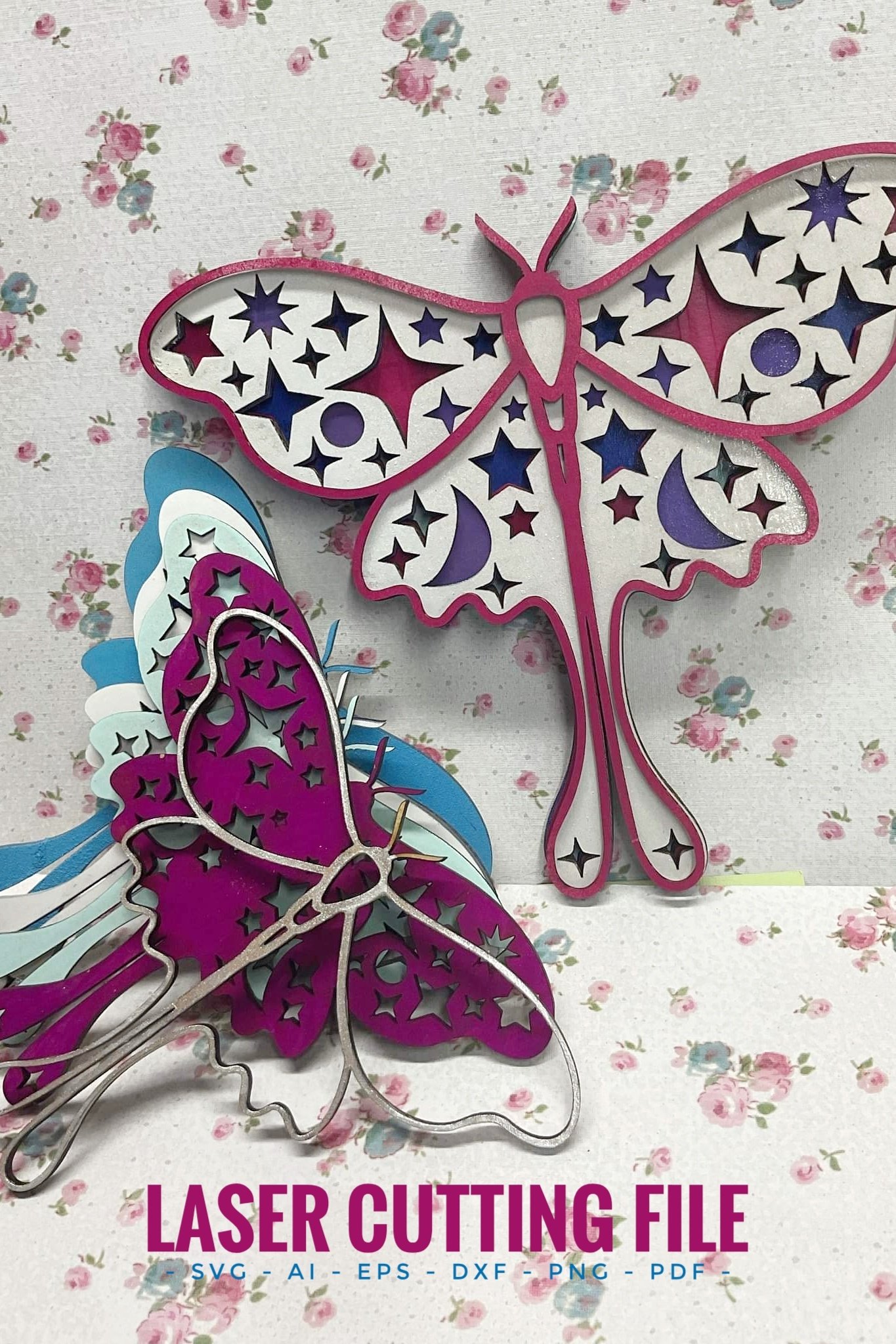 Butterfly svg 3D Layered, butterfly wings Laser (1964773)